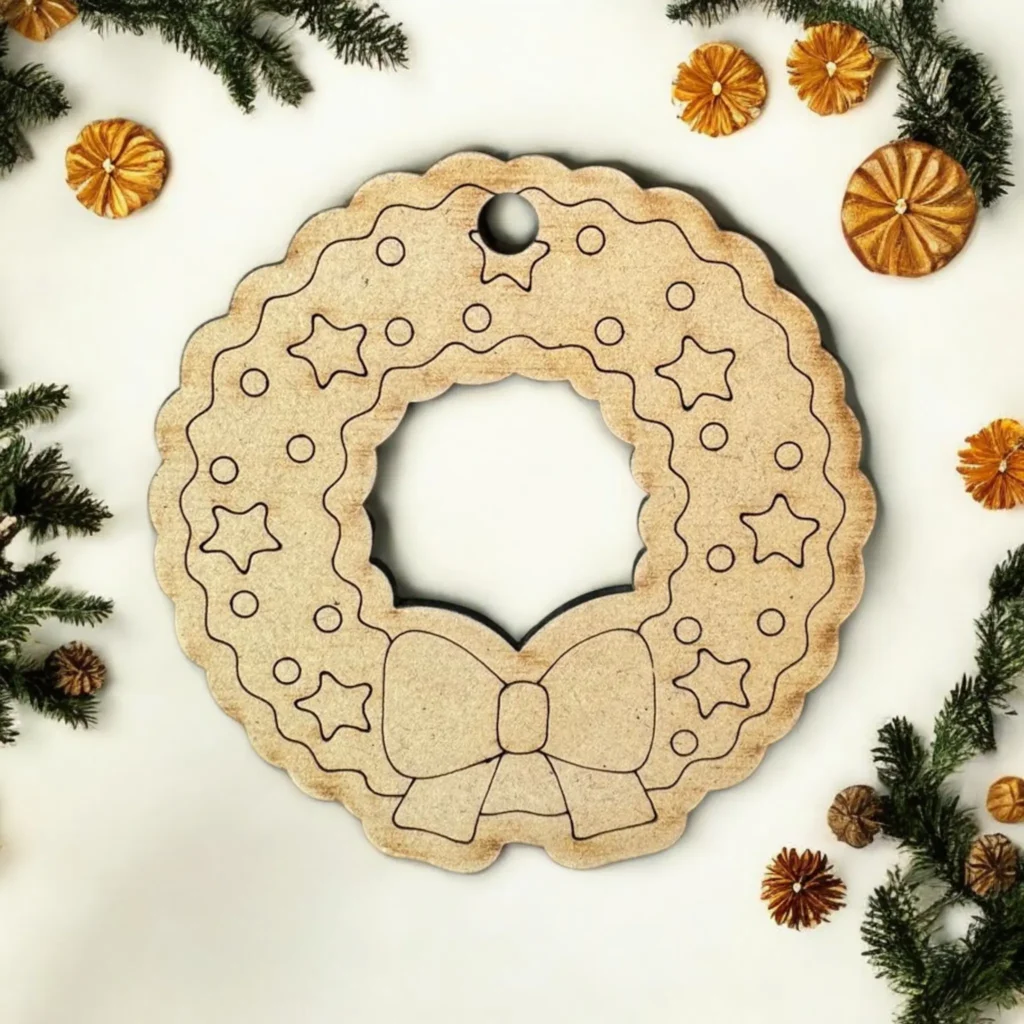 Esferas de MDF de Figuras Navideñas con Detalles Marcados - Estudio Aragón
